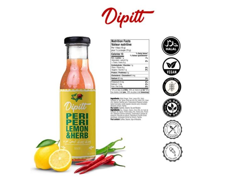 Dipitt - Peri Peri Lemon & Herb 280g (Pack of 1) - Maple Mart